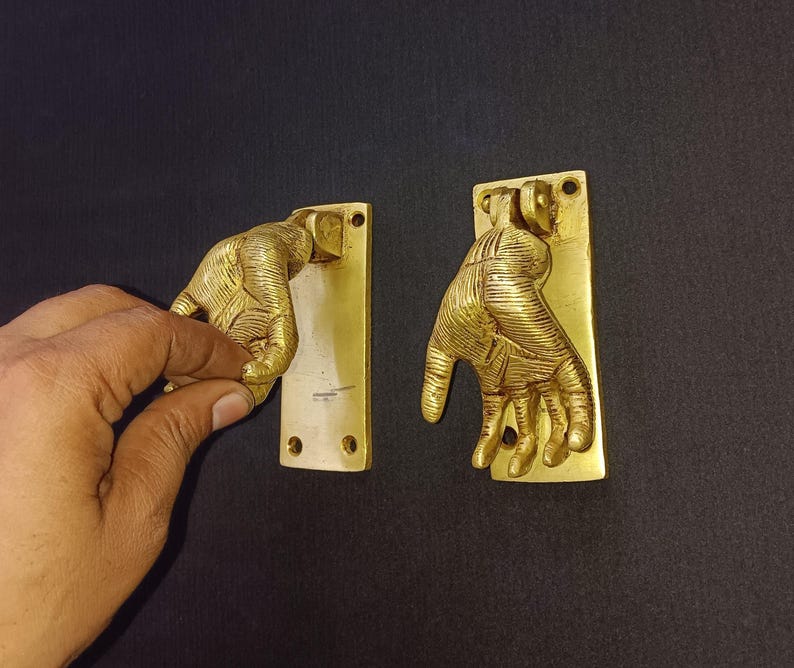 Brass Hanging Hand Door Knocker: Ghost or Monkey Shape - Etsy