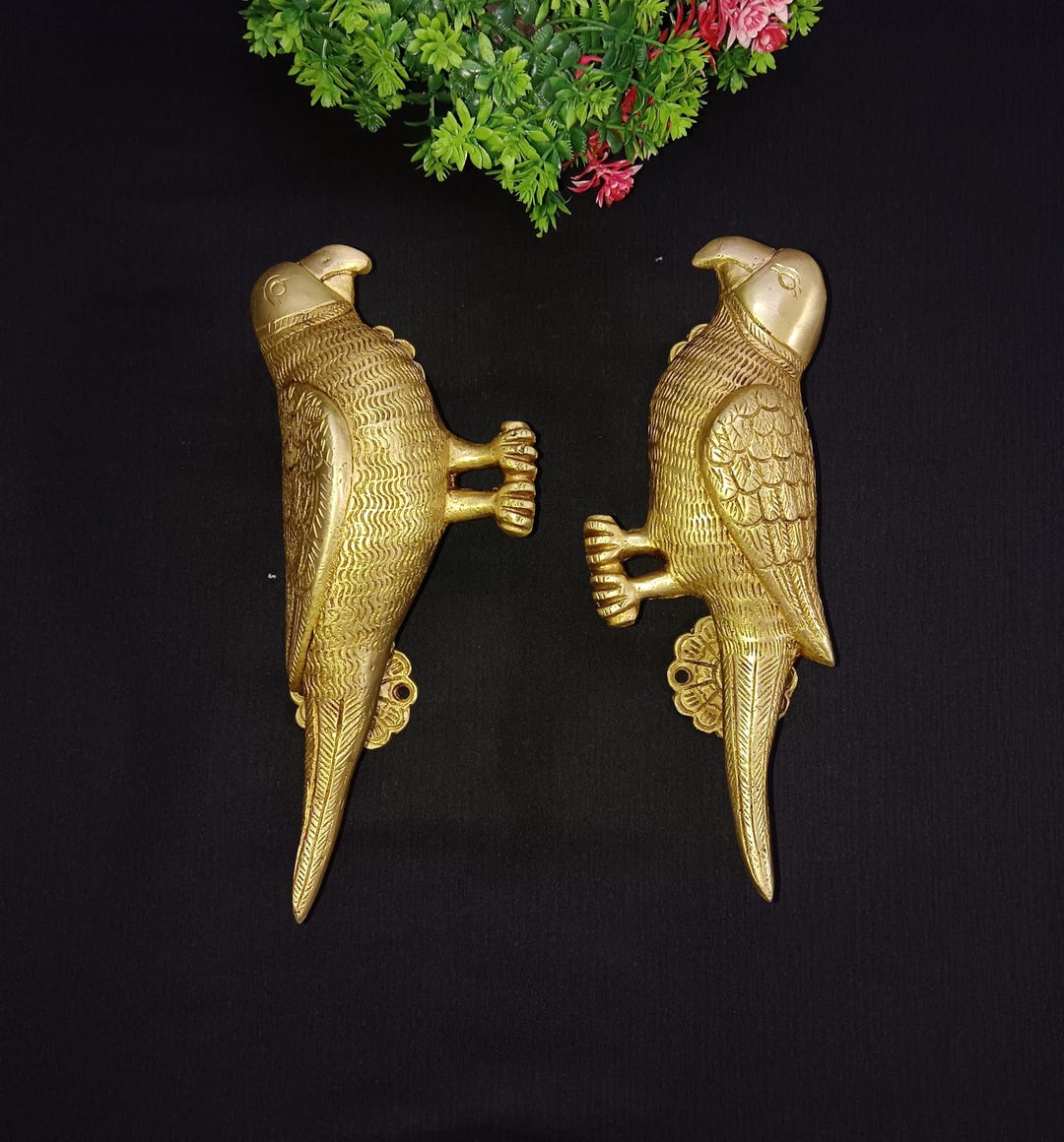 Parrot Themed Bedroom Door Handle Pair | Brass Cockatoo Bird Design ...