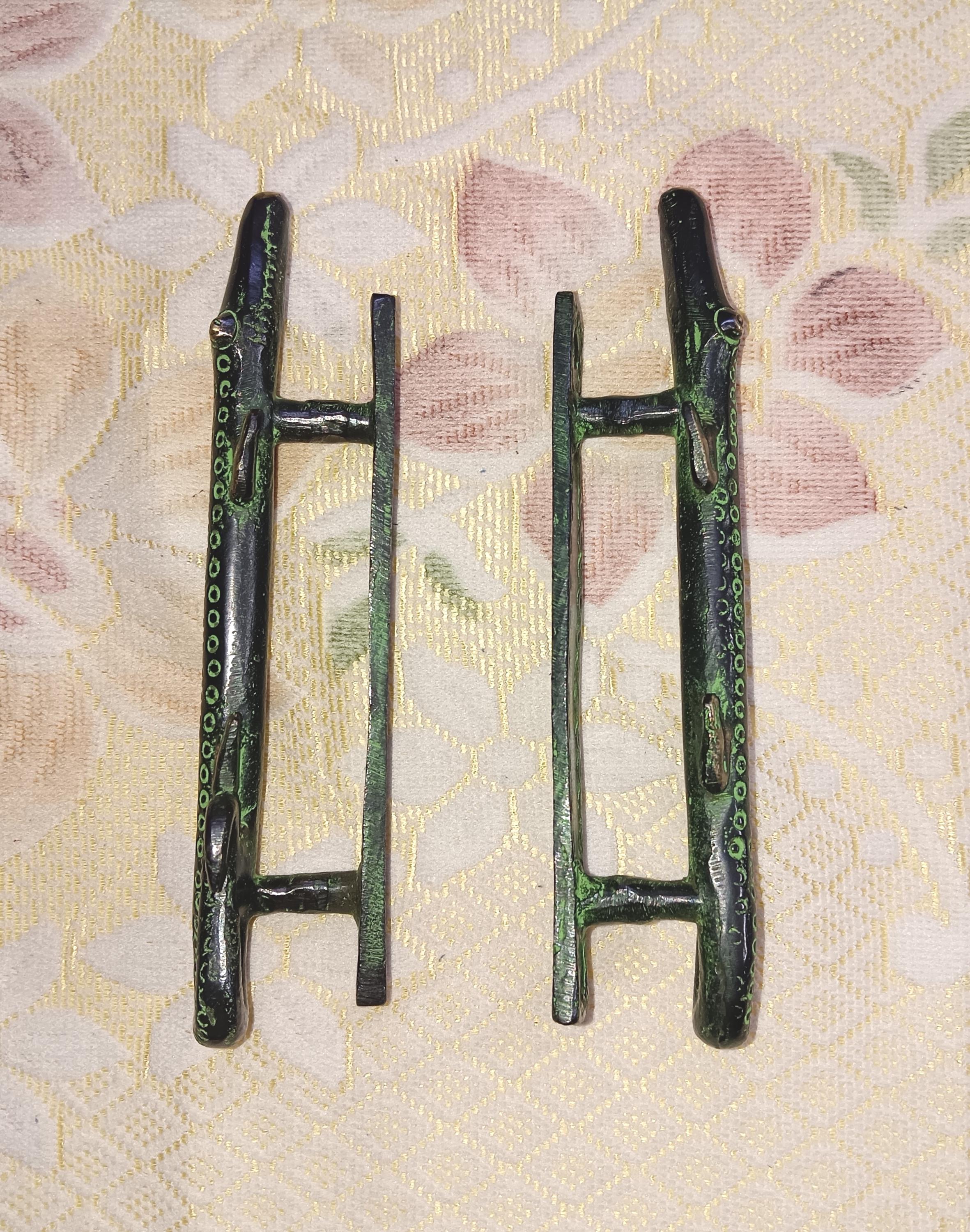Alligator Cabinet Puller Set | Brass Reptile Lizard Door Handle Outdoor ...