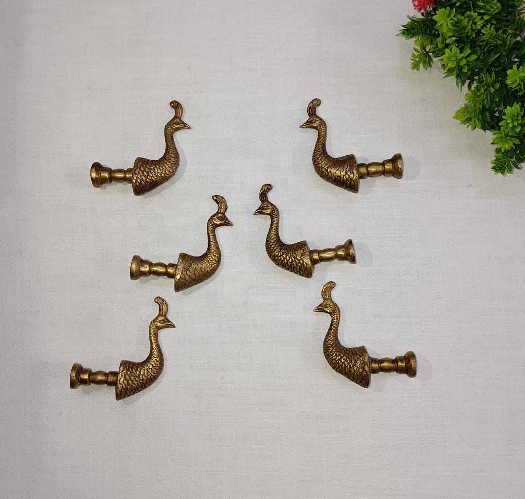 Brass Peacock Shape Cabinet Knob | Turkey Head Drawer Handle | Set of 06 Pieces - Etsy
