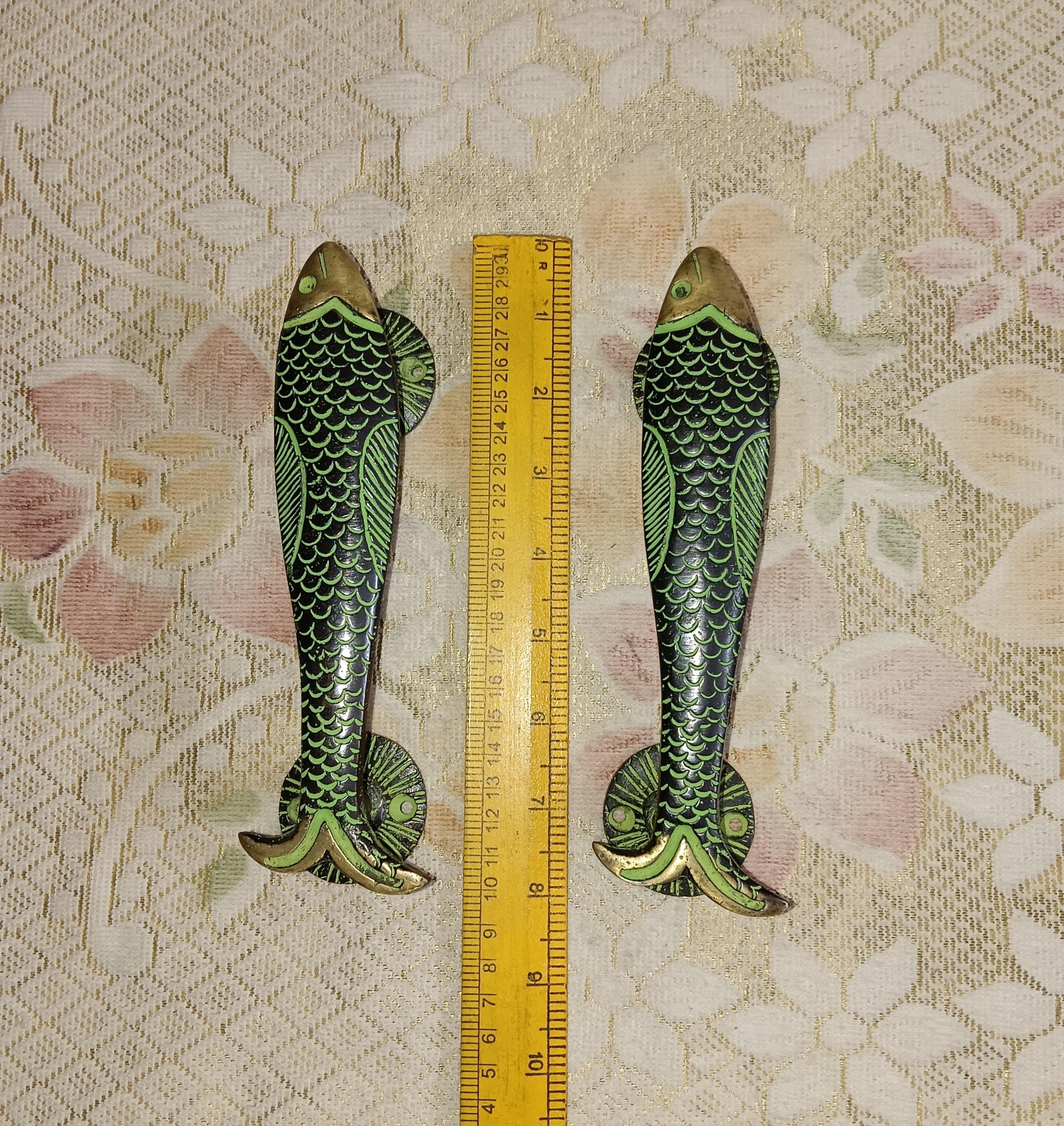Saltwater Fish Shop Door Entrance Grab Pull Decor | Brass Lake Fish ...