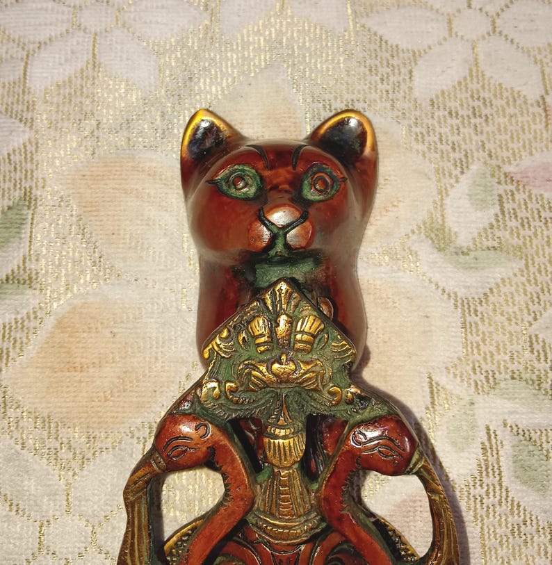 Bobcat Design Main Doorbell | Brass Animal Themed Bedroom Door Knocker ...