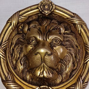 Brass Lion Head Door Knocker | Vintage Style Door Bell - Etsy