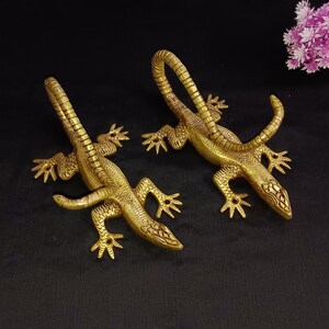 Wild Lizard Design Handle Door Decor | Brass Komodo Dragon Themed Home ...