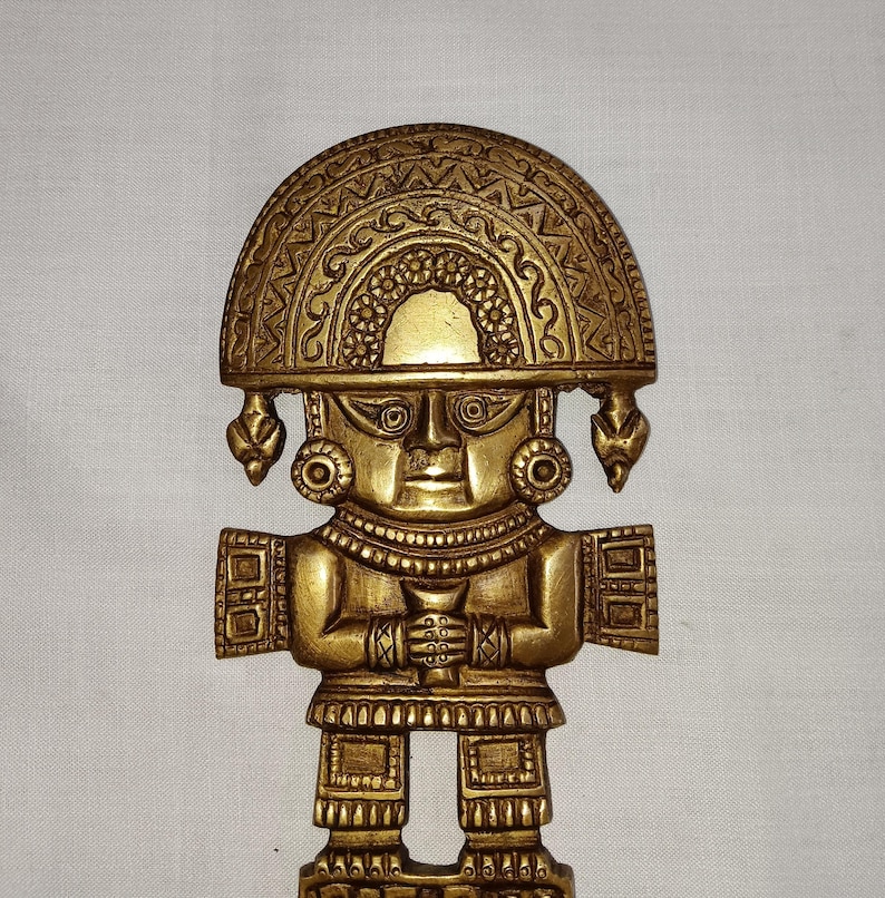 Tumi Peru Shape Wall Mounting Decor | Brass Tibetan Deity Wall Hanging ...