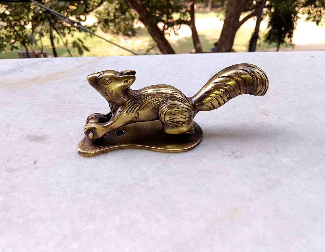 Vicious Squirrel Inspired Cottage Door Knocker | Lacquered Brass Rodent ...