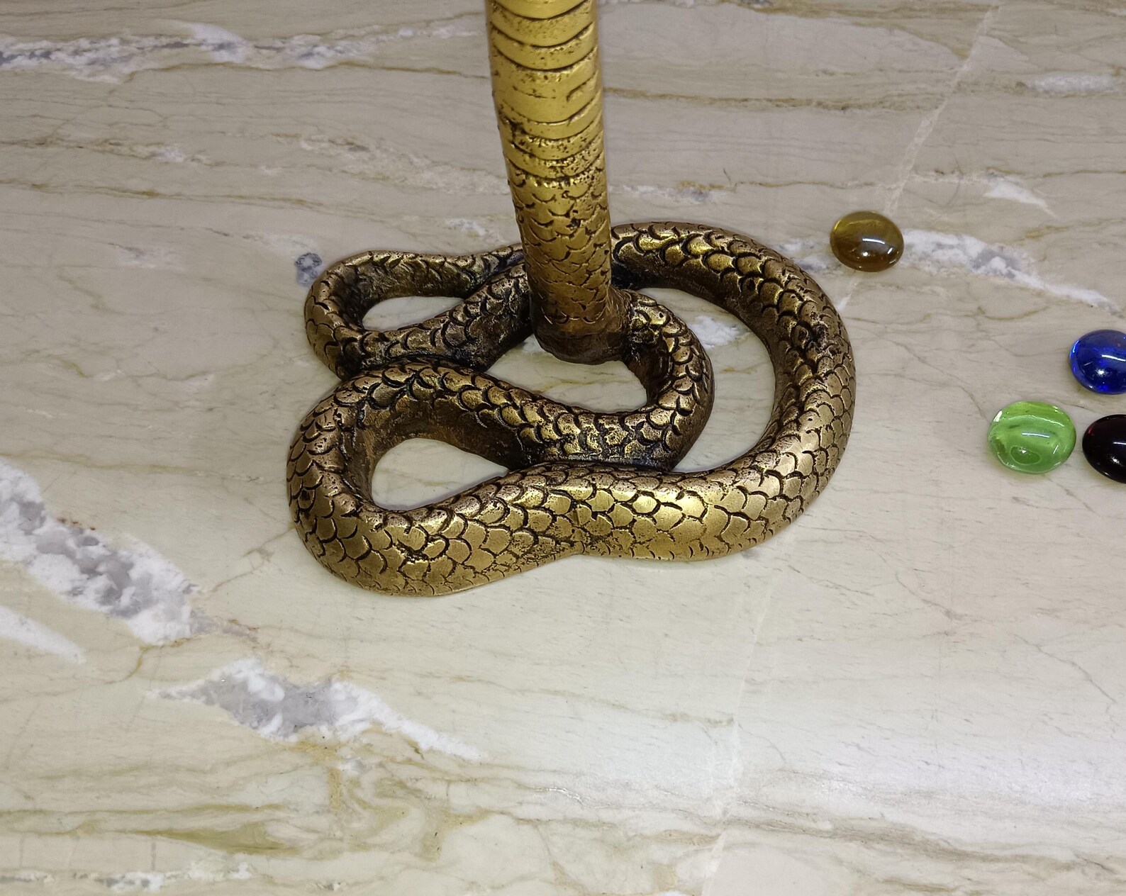 Brass Serpent Statue | Snake Sculpture for Corner Table Decorative ...