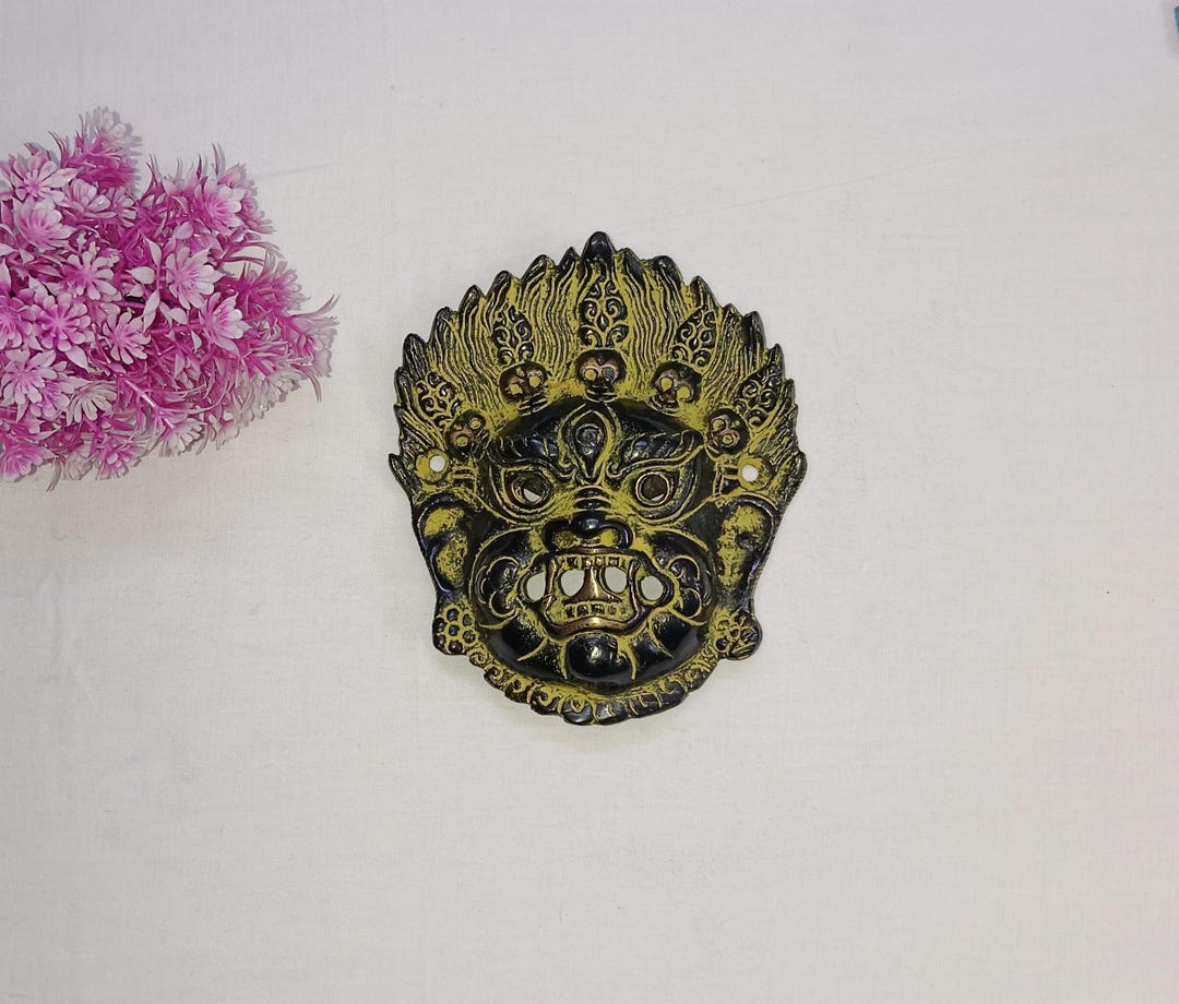 Brass Wall Mounting Devil Head | Brass Hanging Wizard Mask With Skelton ...