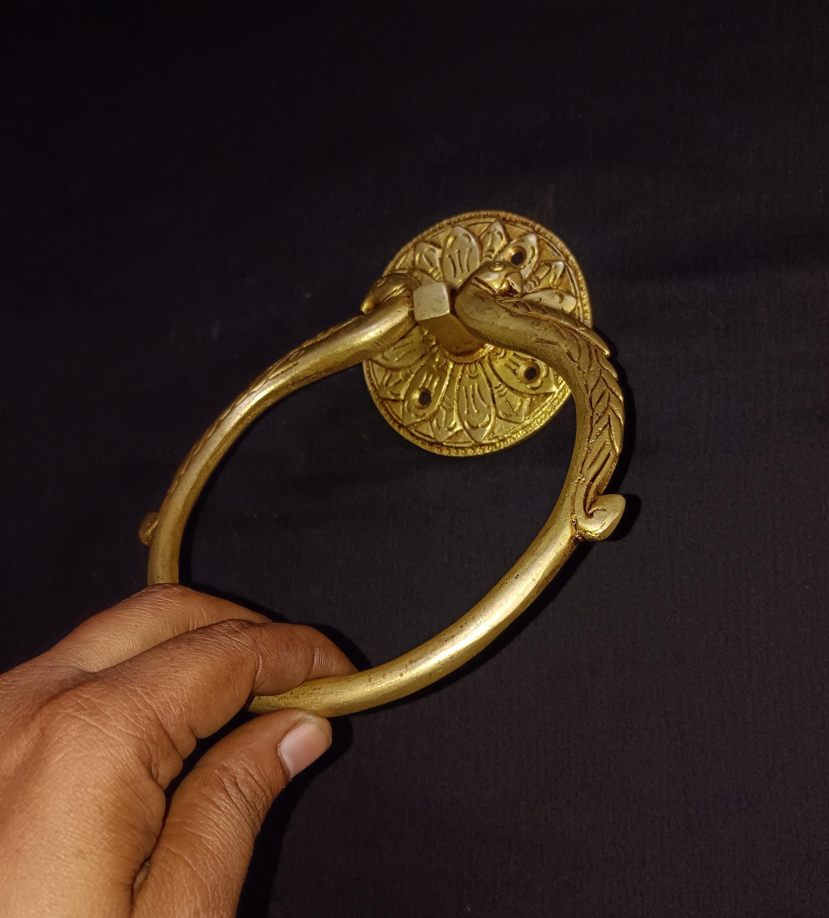 Double Parrot Design Traditional Door Knocker Brass Cloth Wall Mounting ...