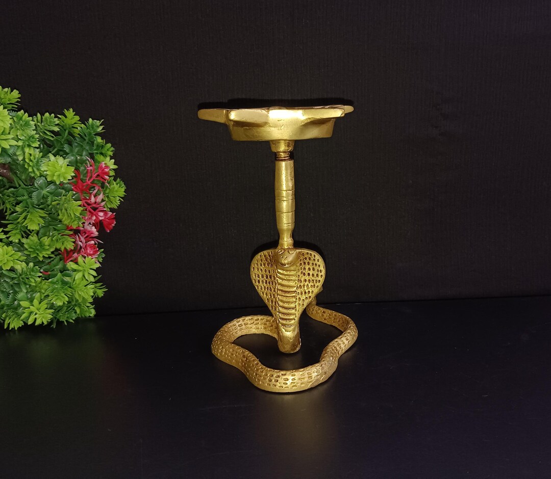 Cobra Snake Lamp Idol | Brass Wild Serpent Traditional Oil Diya Statue ...