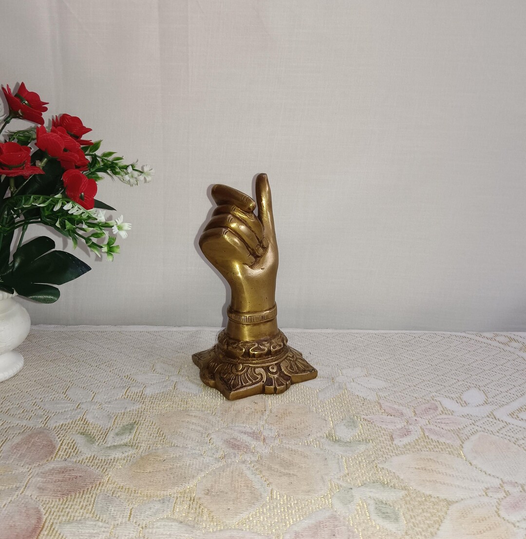 Lady Open Hand Design Flowerpot | Brass Victorian Themed Hand Pen ...
