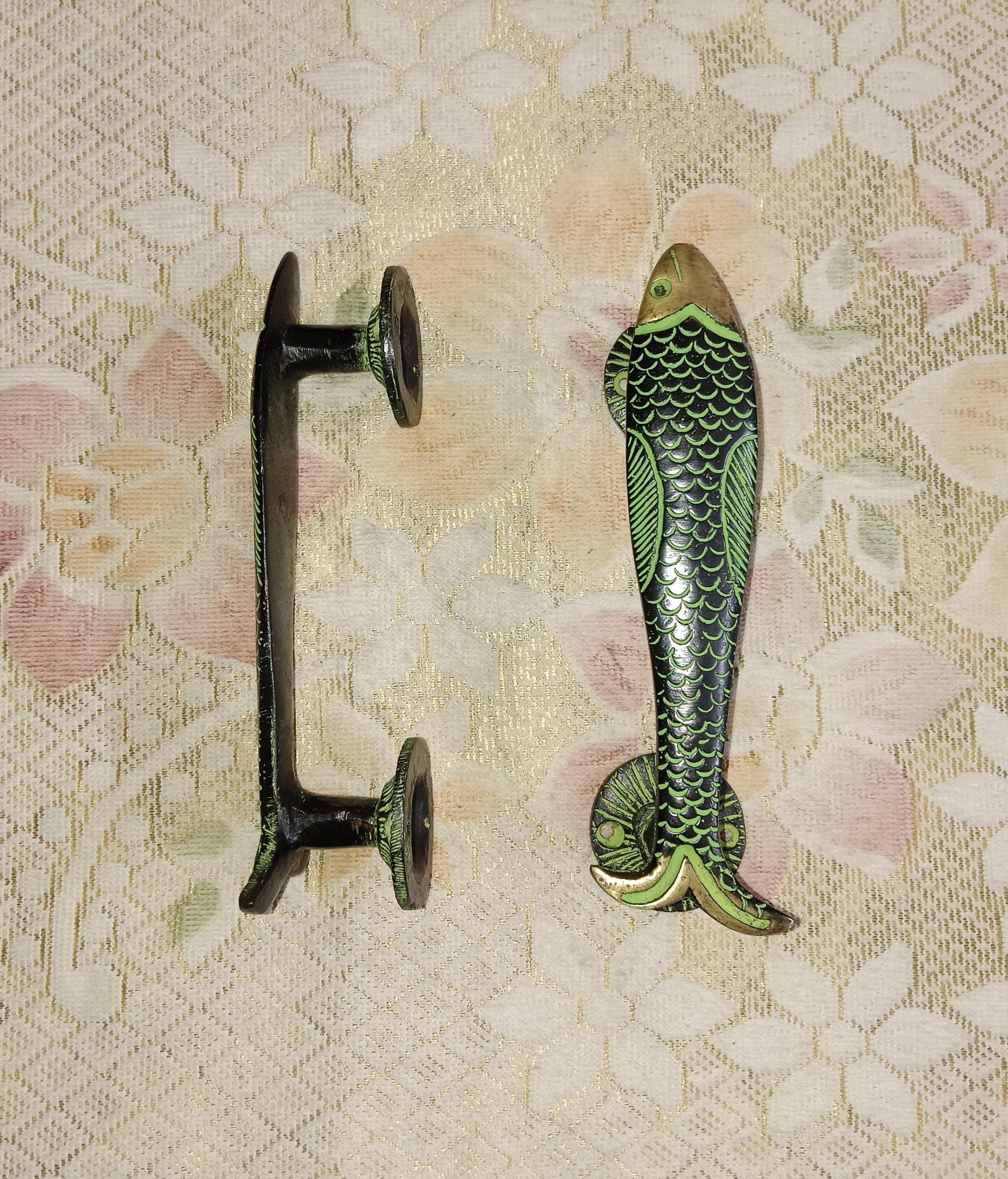 Saltwater Fish Shop Door Entrance Grab Pull Decor | Brass Lake Fish ...