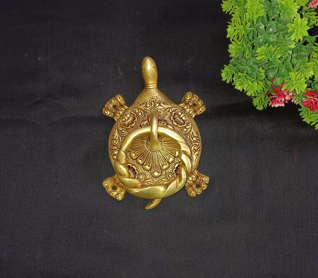 Brass Turtle Shape Door Knocker | Brass Tortoise Door Bell - Etsy