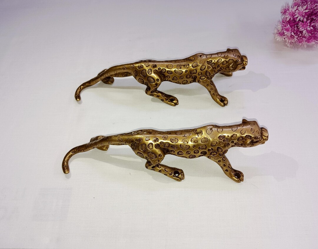 Brass Jaguar Shape Handle | Hunting Posture Big Cat Design Door Pull ...