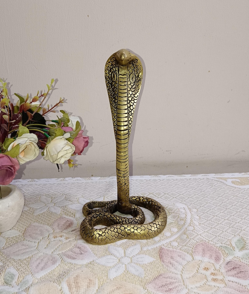 Brass Serpent Statue | Snake Sculpture for Corner Table Decorative ...