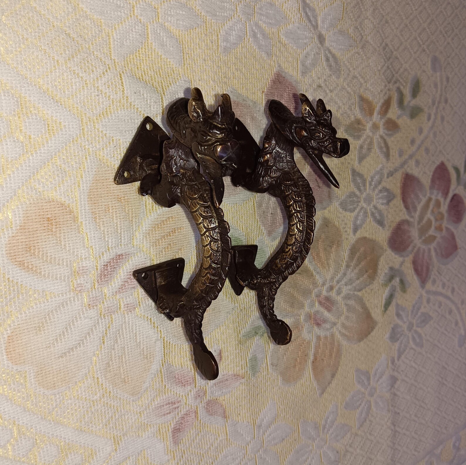 Brass Dragon Cupboard Handle Set: Griffin Creature Door Pulls - Etsy