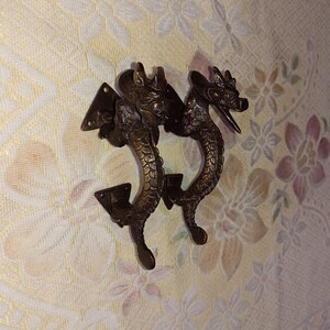 Fire Dragon Inspired Cupboard Handle Set | Brass Griffin Creature ...
