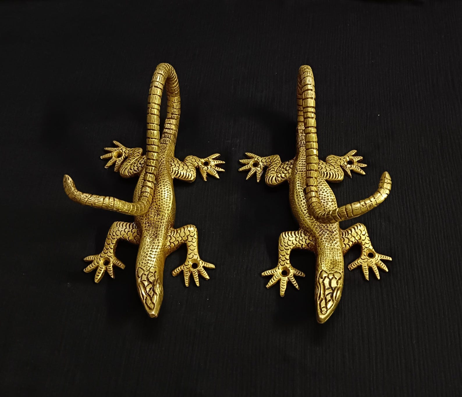 Wild Lizard Design Handle Door Decor | Brass Komodo Dragon Themed Home ...