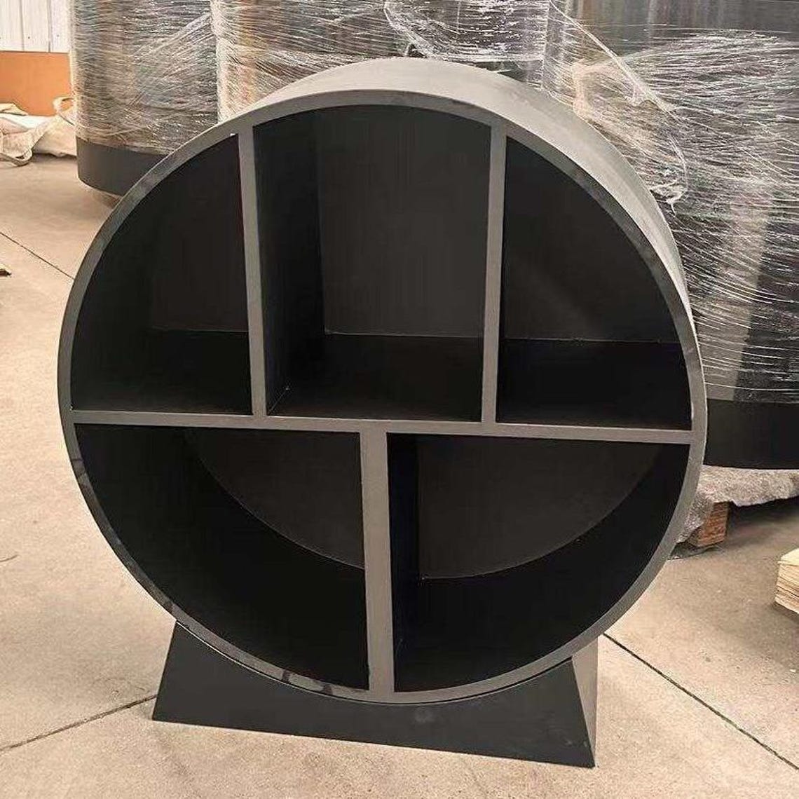 40'' 56'' Stylish Wood Log Stacker Firewood Rack Black Coating Indoor ...