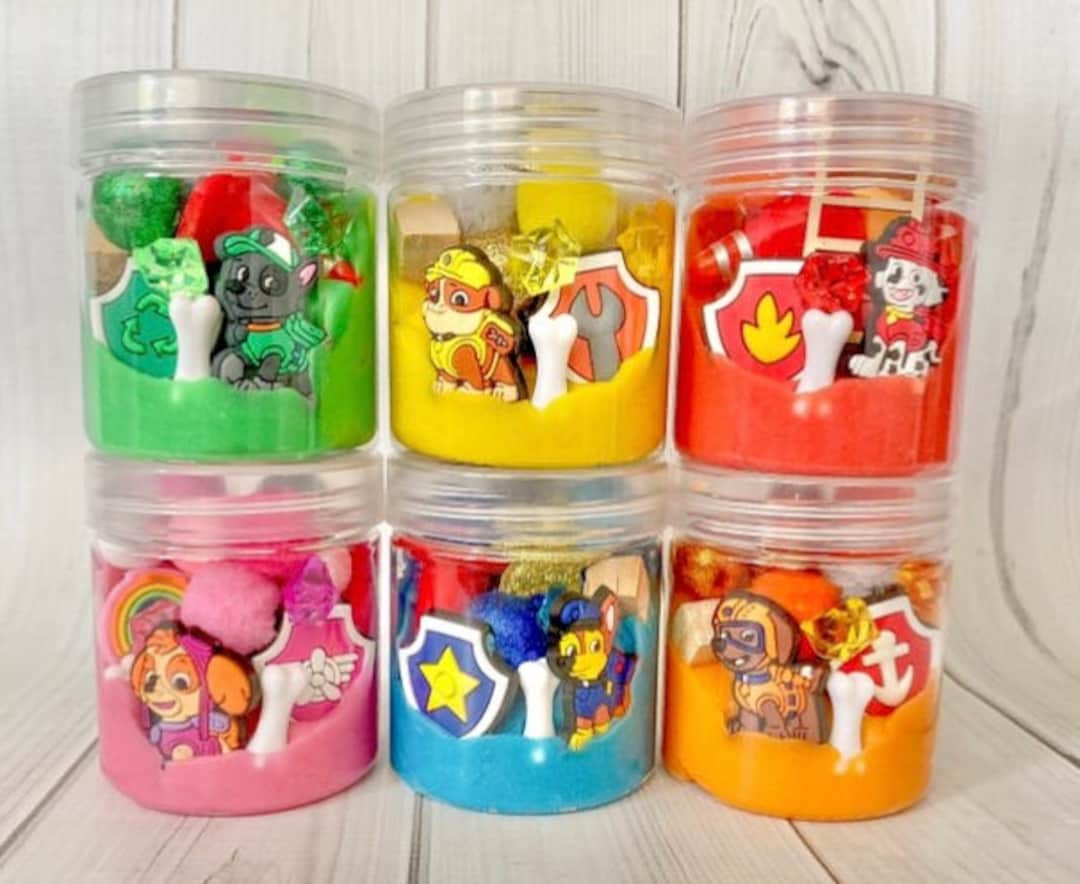 Paw Patrol Play Dough Jars, Homemade Playdoh, Playdough, Party Favors ...