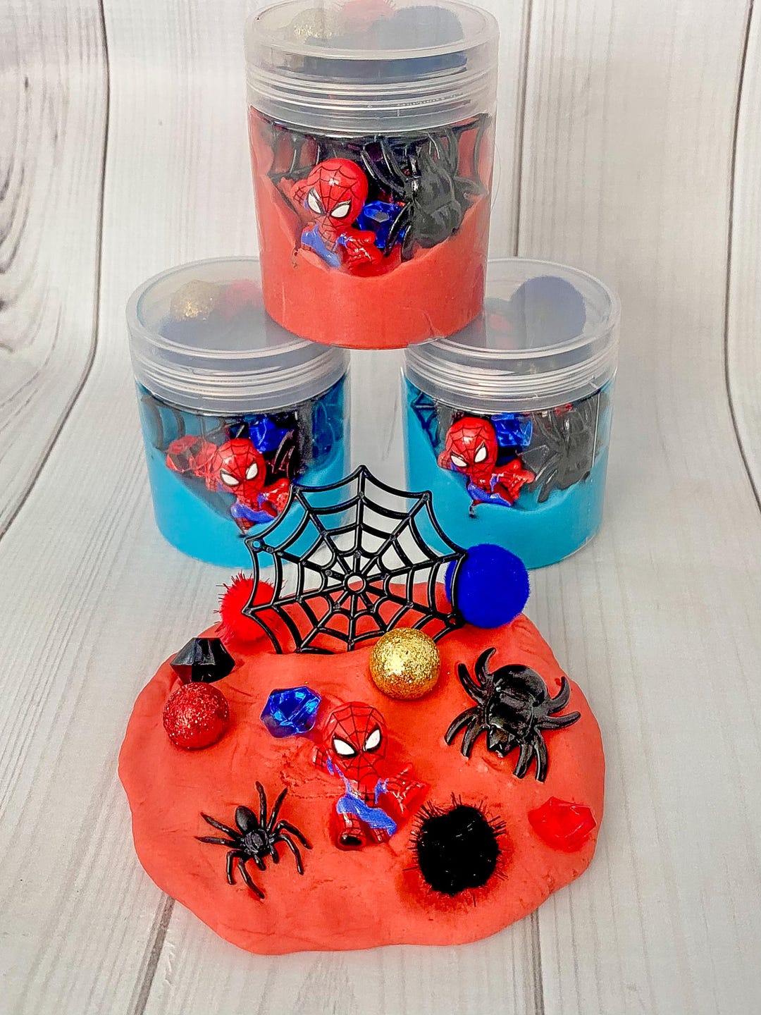 Playdough Jar Boy Birthday Grab Bag Party Favor Super Hero Man Doh Kit ...