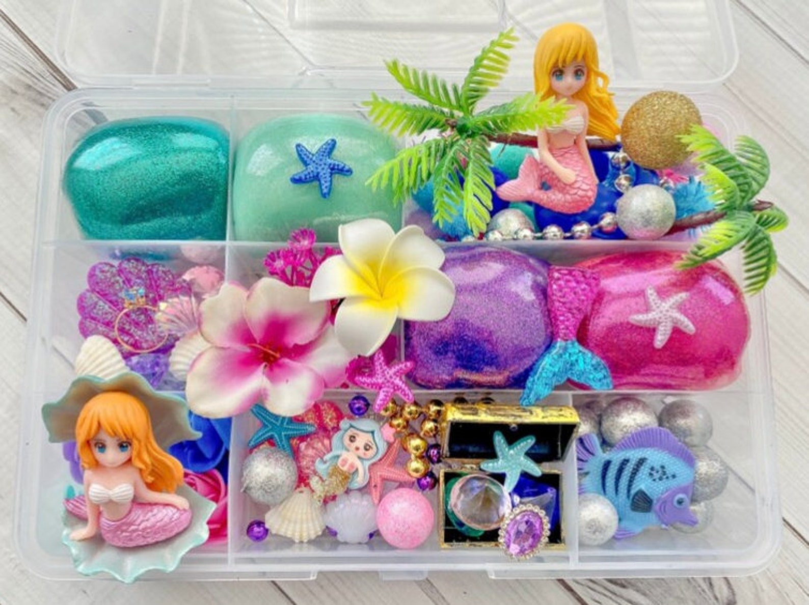 Mermaid Play Dough Kit, Magical Playdough Set, Girls Gift, Magic Kit ...