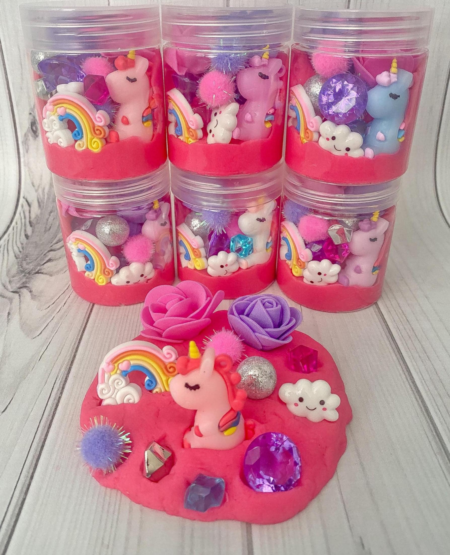 Unicorn Play Dough Jar Magical Playdough Set, Girls Gift Magic Sensory ...