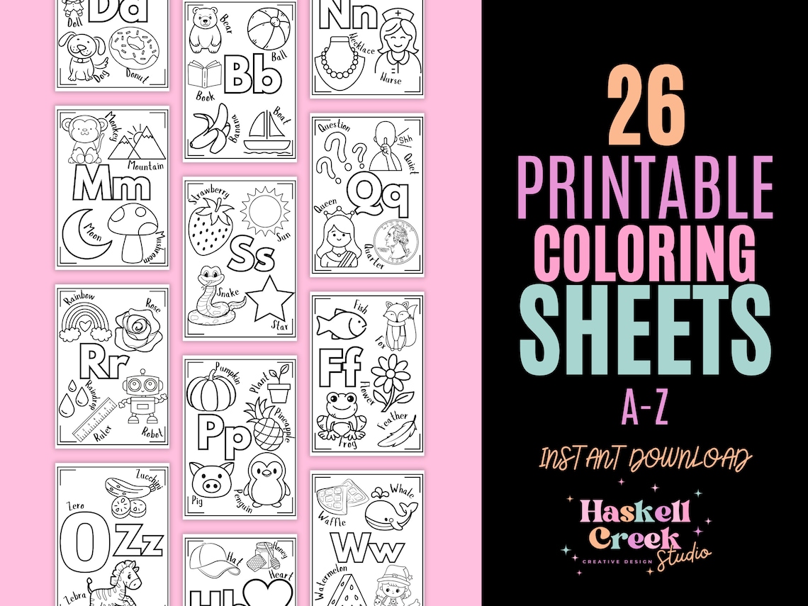 Alphabet Coloring Pages for Kids, ABC Coloring Sheets, Kids Coloring ...