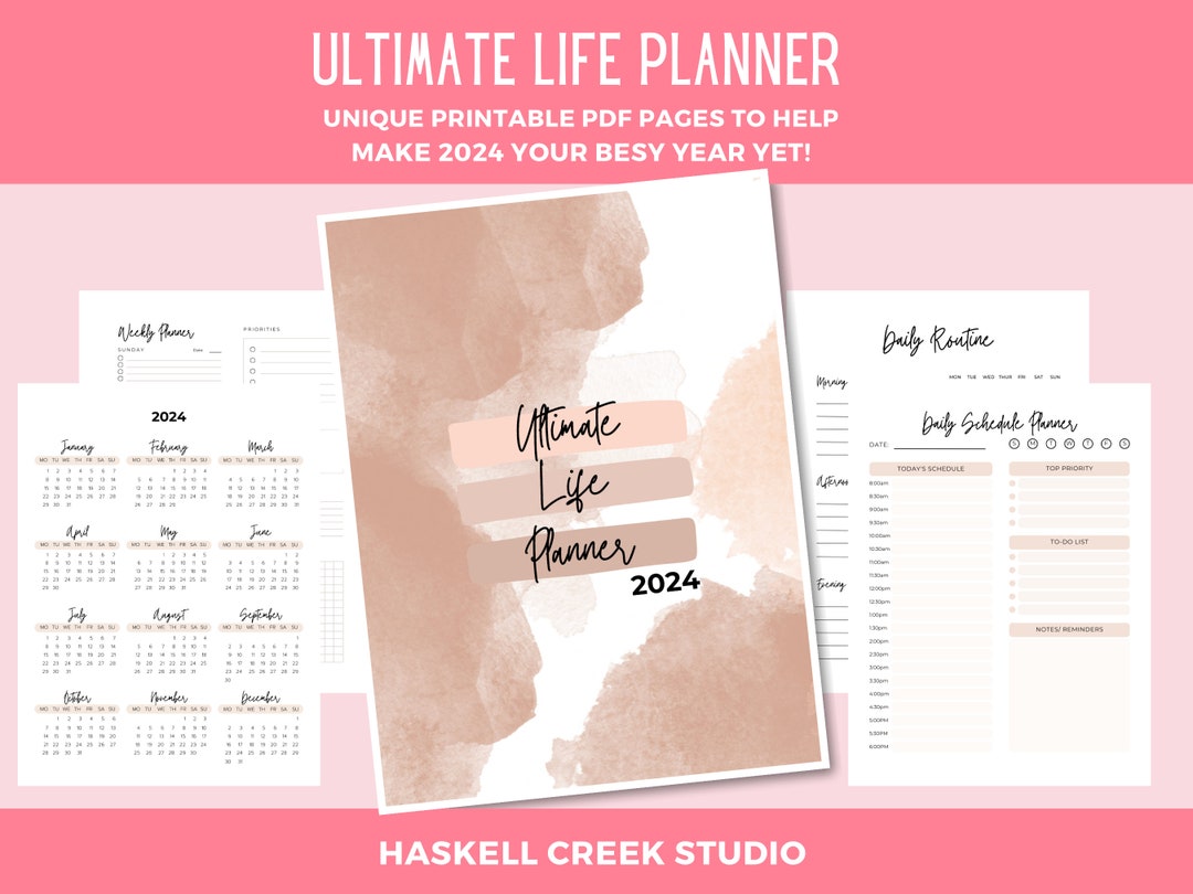 Ultimate Life Planner, 2024 Personal Planner, Yearly, Monthly, Weekly ...