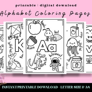 Alphabet Coloring Pages for Kids, ABC Coloring Sheets, Kids Coloring ...
