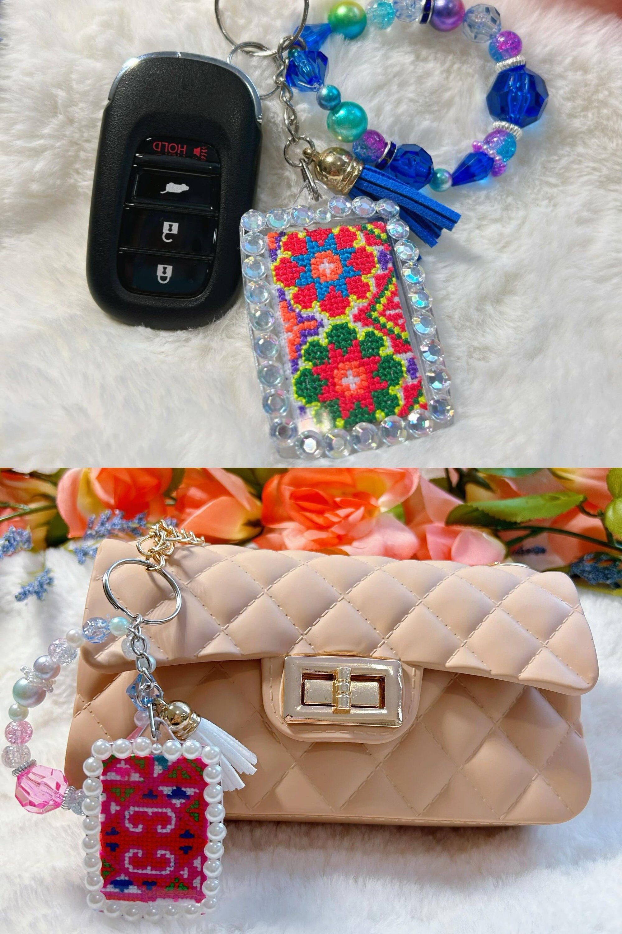 Hmong Embroidered Keychain Shape Circle - Etsy