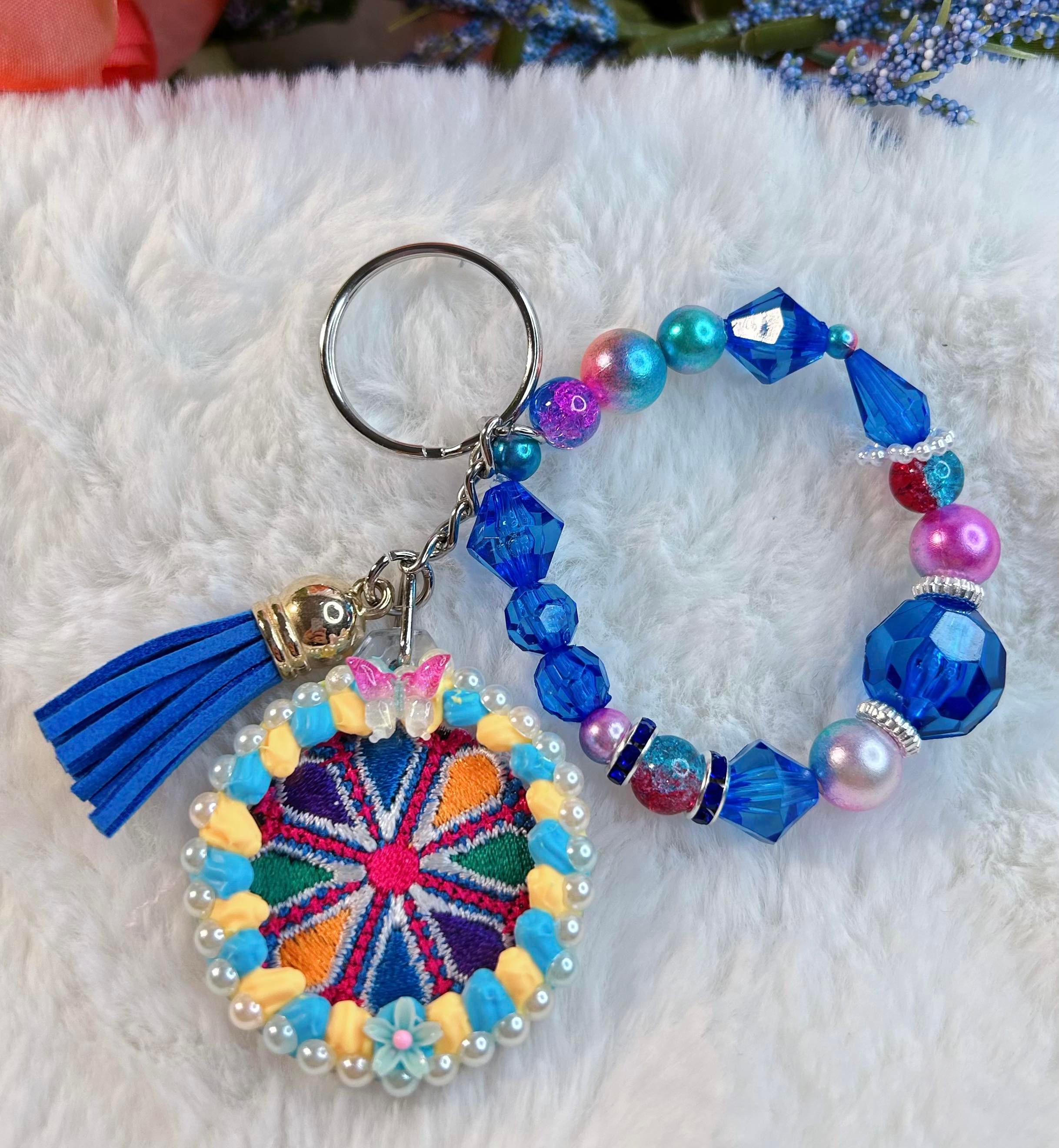 Hmong Embroidered Keychain Shape Circle - Etsy