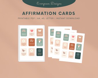 Set of 12 Printable Affirmation Cards - Etsy