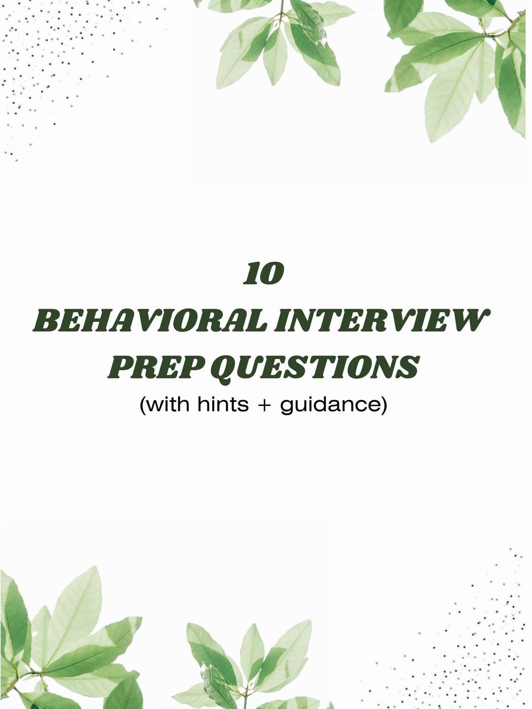 List of 10 Behavioral Questions to Help Prep for Interviews(internships & Jobs) - Etsy