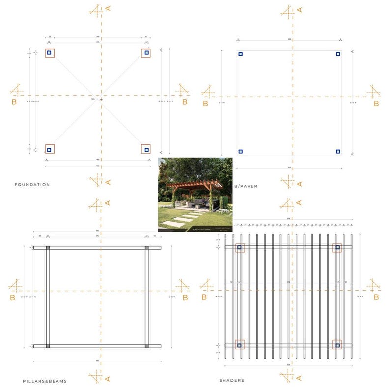 Pergola Plan | Outdoor Family Gathering Space | Modern 13x13ft DIY ...