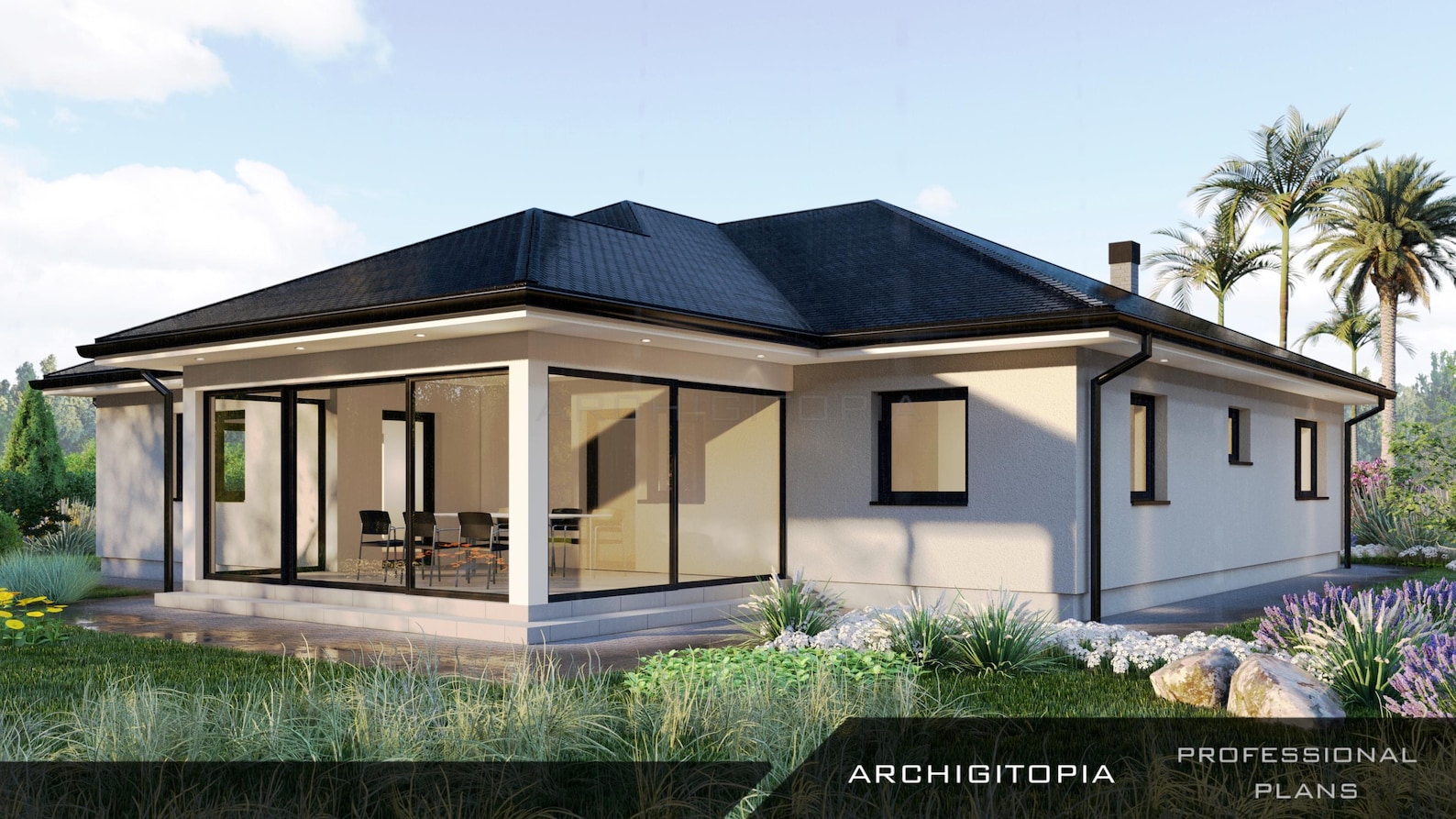 HOUSE PLAN | Modern Bungalow House - Professional Architectural Plan ...