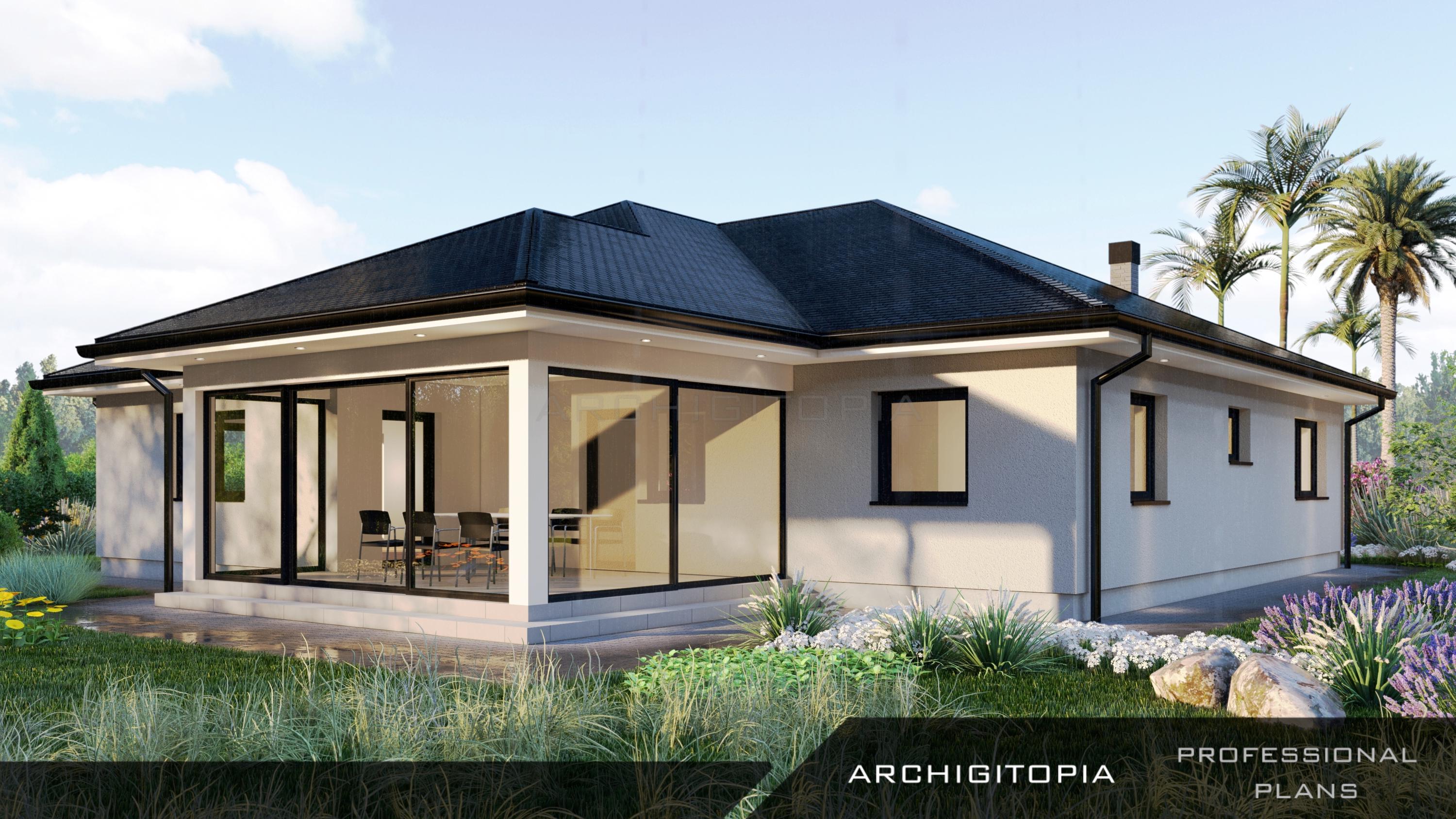HOUSE PLAN | Modern Bungalow House - Professional Architectural Plan ...