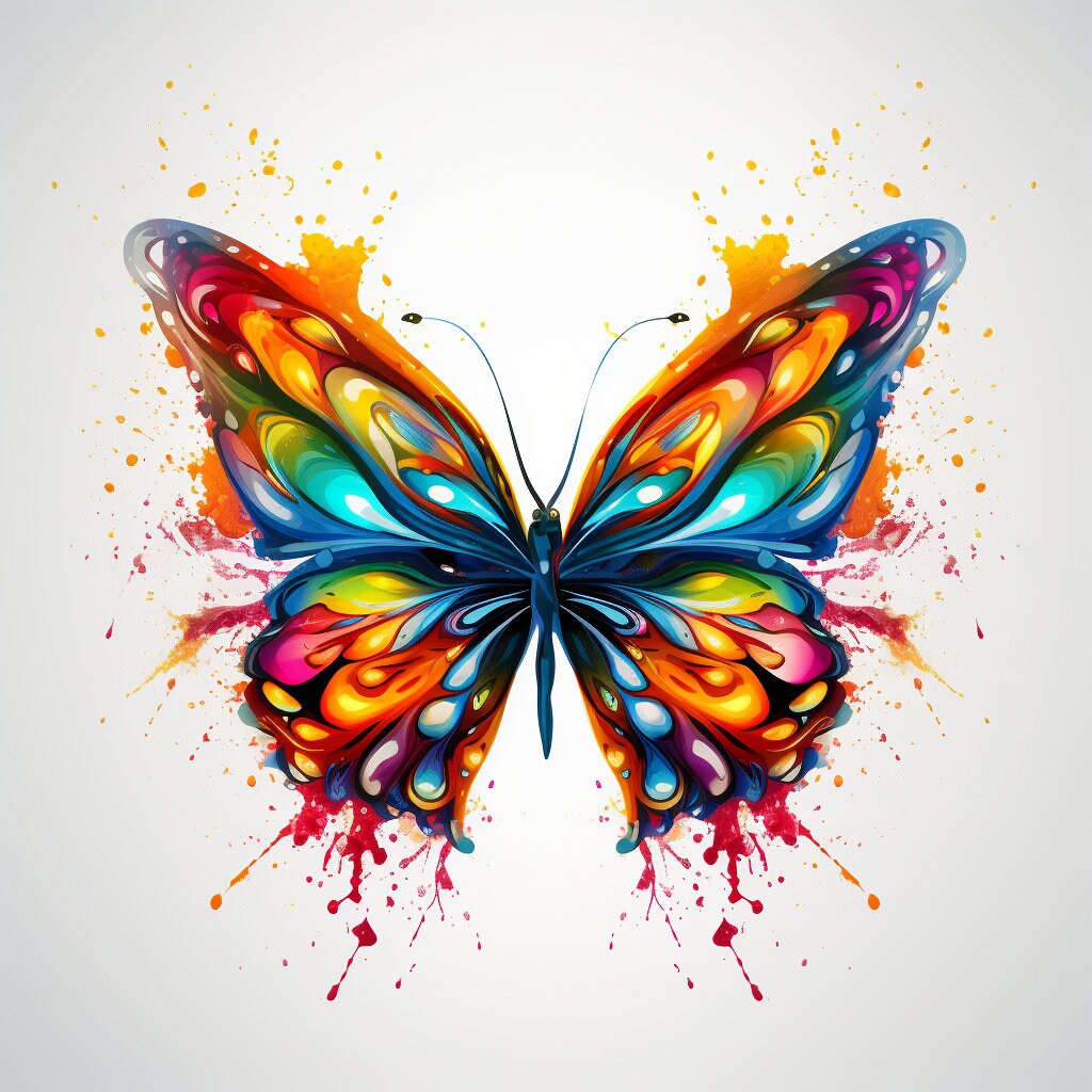 Abstract Butterfly Digital Print File That is Colorful Tattoo, Cheerful ...