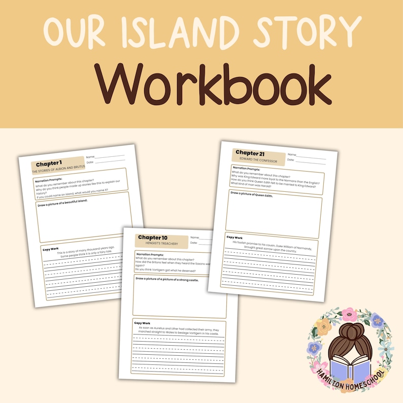 Our Island Story Worksheets: Charlotte Mason Year 1, Copywork & Visual ...