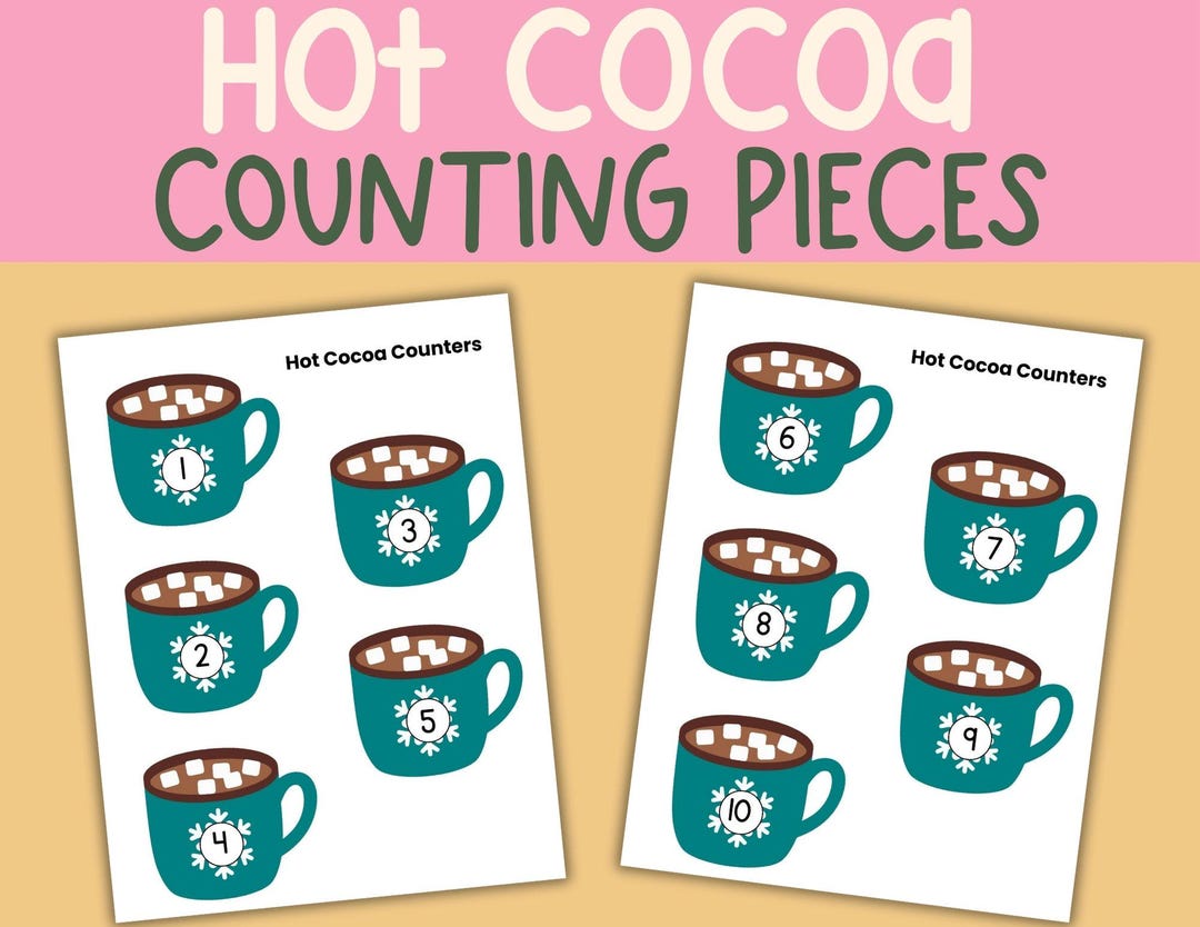 Hot Cocoa Counting Pieces Math Manipulatives 1-30 (printable PDF ...