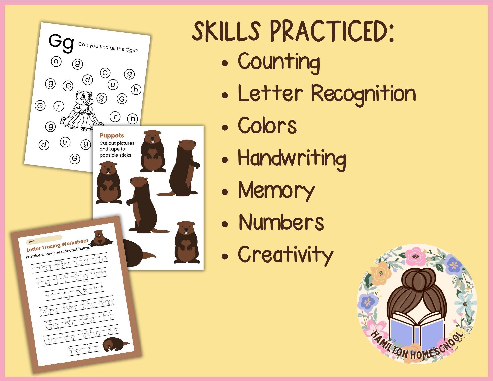 Groundhog Preschool Activity Bundle Worksheets Kindergarten Workbook ...