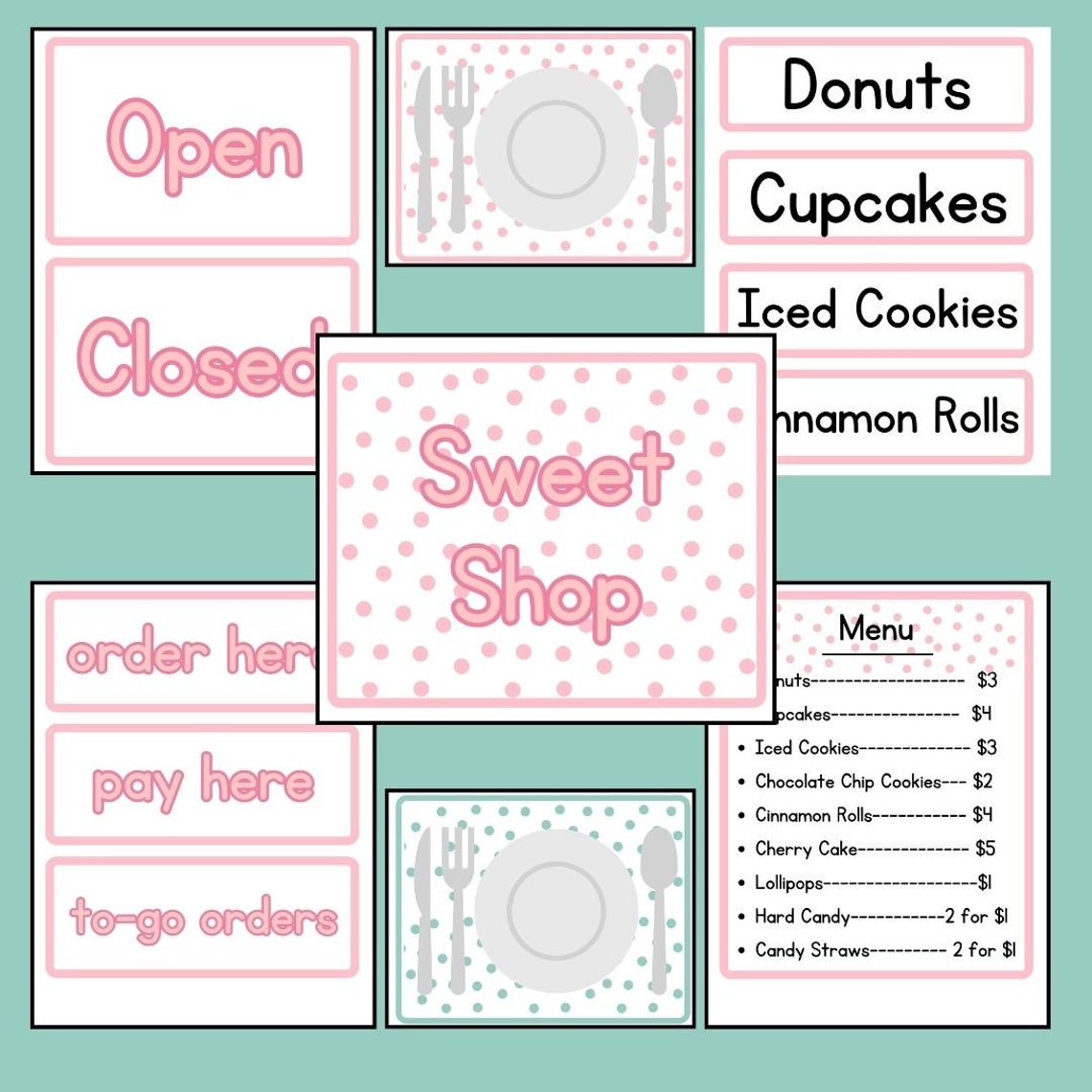 Dramatic Play Sweet Shop Pretend Play Cafe Donut Shop Cookies Sweets ...