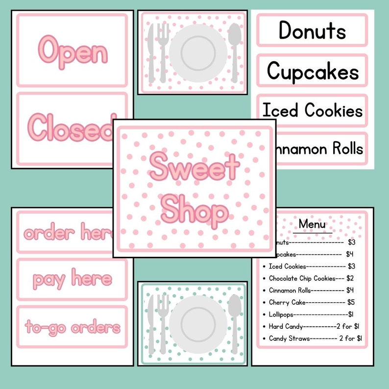 Dramatic Play Sweet Shop Pretend Play Cafe Donut Shop Cookies Sweets ...