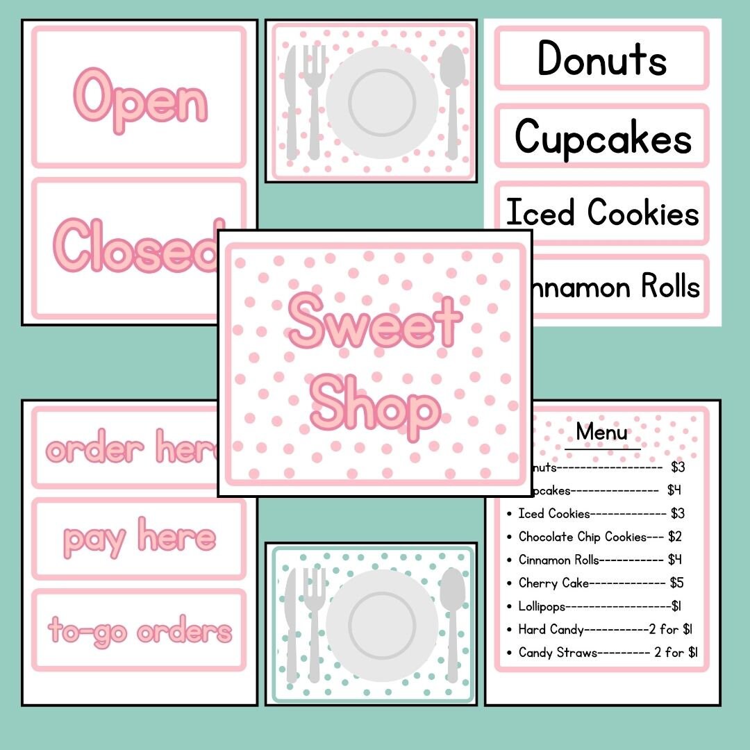 Dramatic Play Sweet Shop Pretend Play Cafe Donut Shop Cookies Sweets ...
