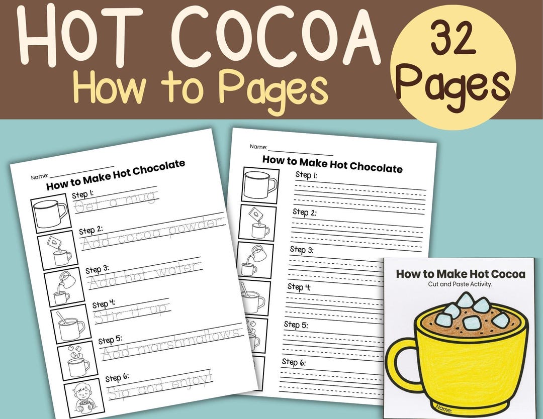 How to Make Hot Cocoa Sequencing Activities | Winter Writing Craftivity ...