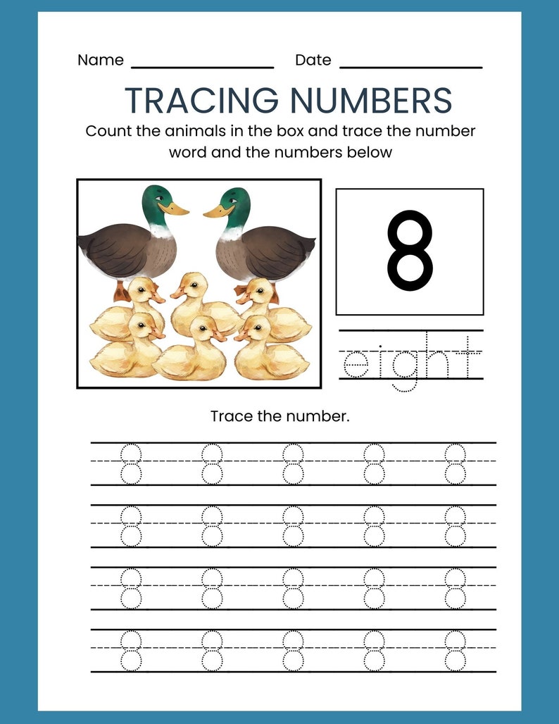 Kindergarten Numbers Workbook Forest Theme Math Counting Activity Book ...