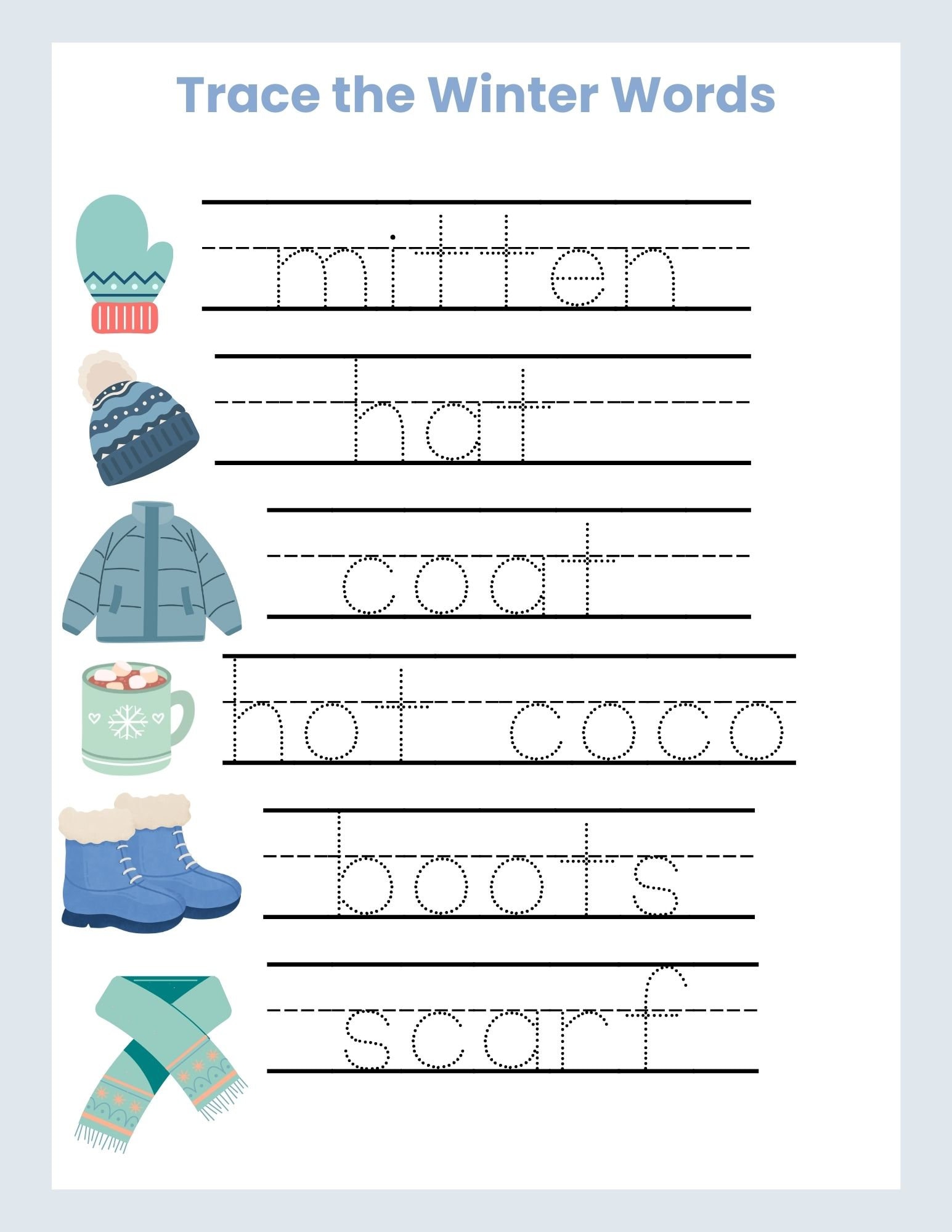 Winter Preschool Activity Sheets Winter Bundle Kindergarten Worksheets ...