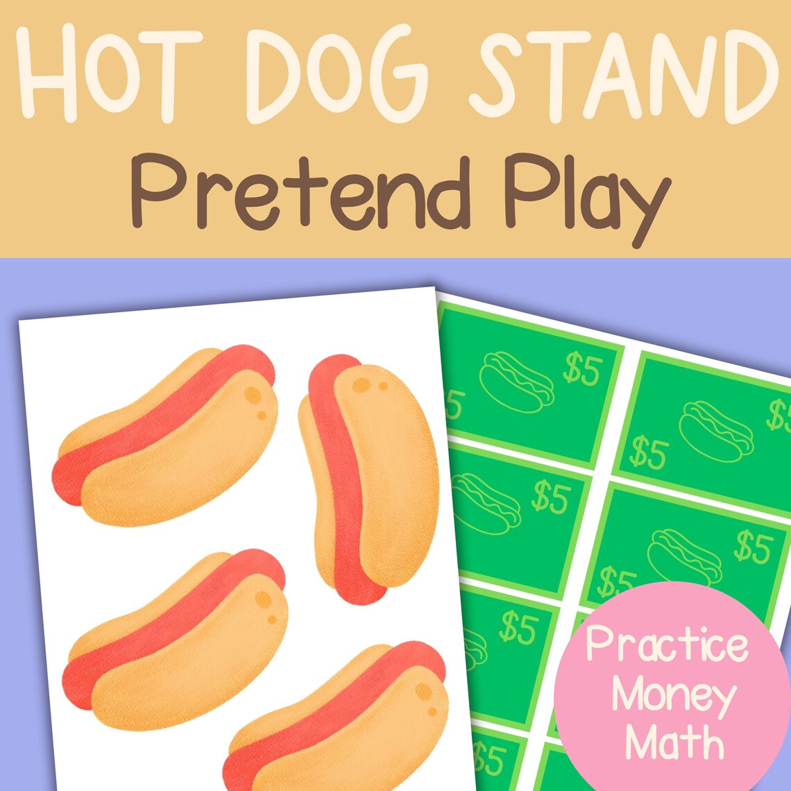 Hotdog Stand Pretend Play Printable Set - Etsy