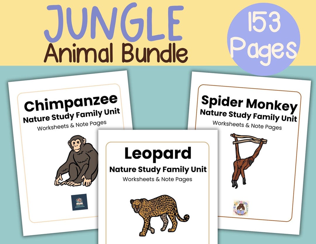 Jungle Nature Study Bundle: Homeschool Science Worksheets & Flashcards ...