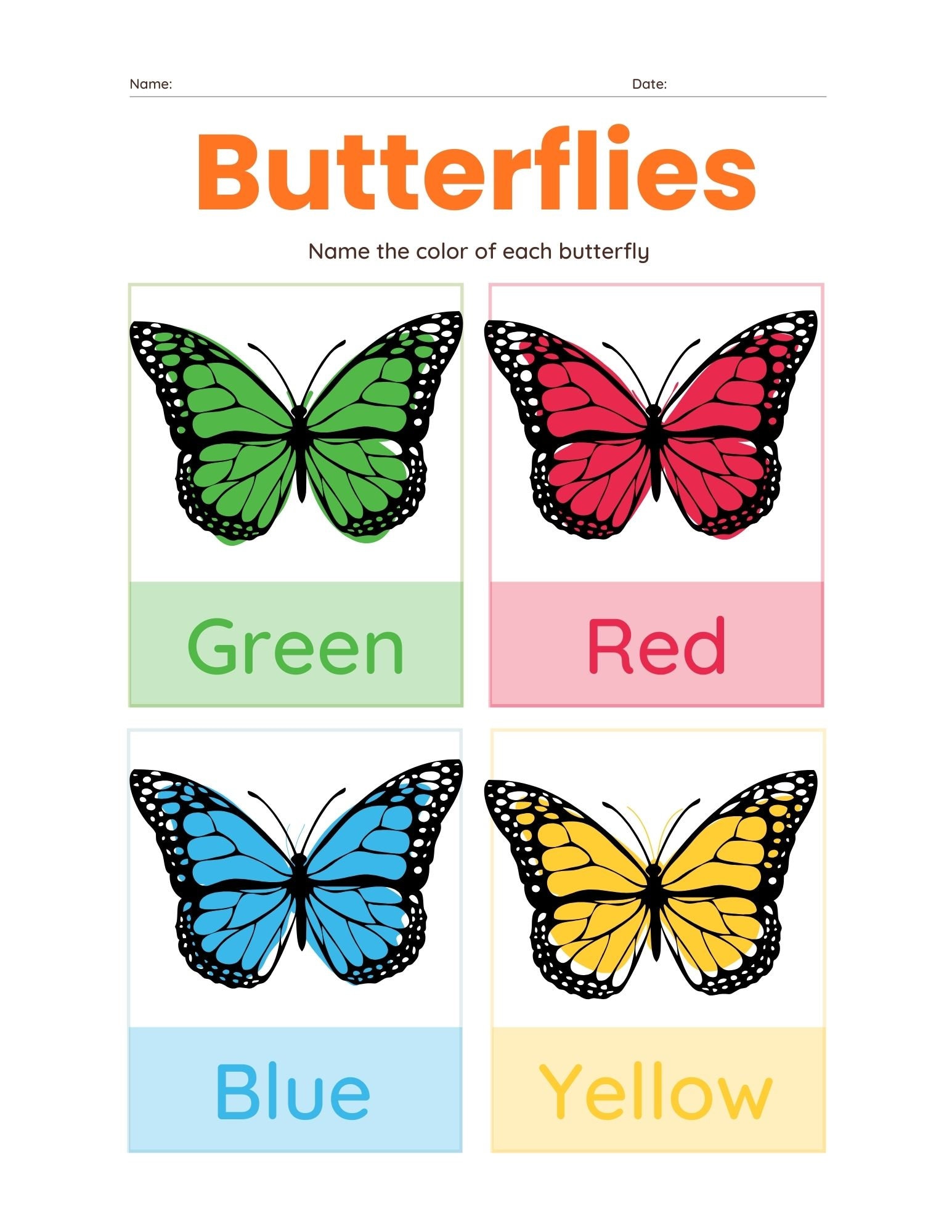 Butterfly Preschool Activity Sheets B is for Butterfly Pre-k Workbook ...